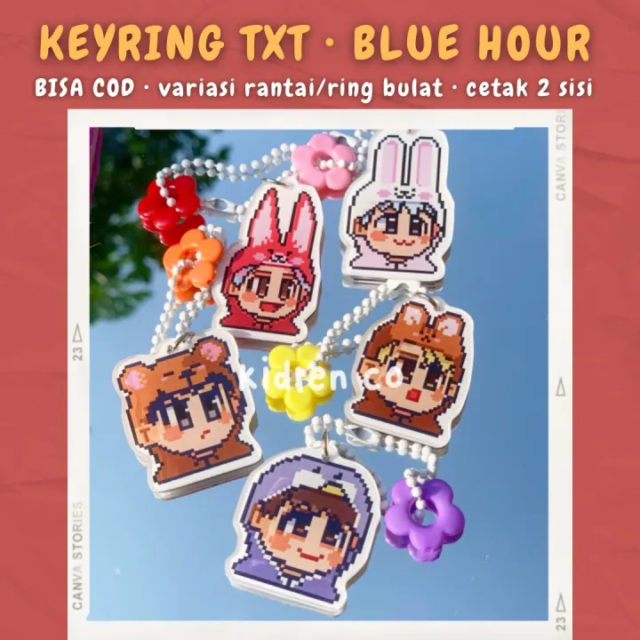 keychain txt ♡ character blue hour ver ♡ gantungan kunci keyring key ...