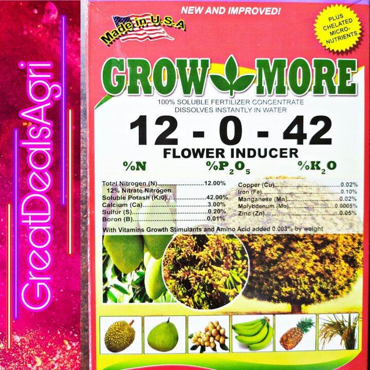 GROW MORE FOLIAR FERTILIZER 12-0-42 FLOWER INDUCER (1 KILO) SAGREX CORP ...