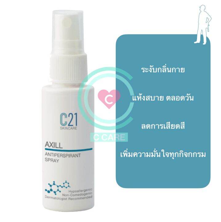 สเปรย์ระงับกลิ่นกาย [C21 AXILL Antiperspirant Spray] ขนาด 40ml | Lazada ...