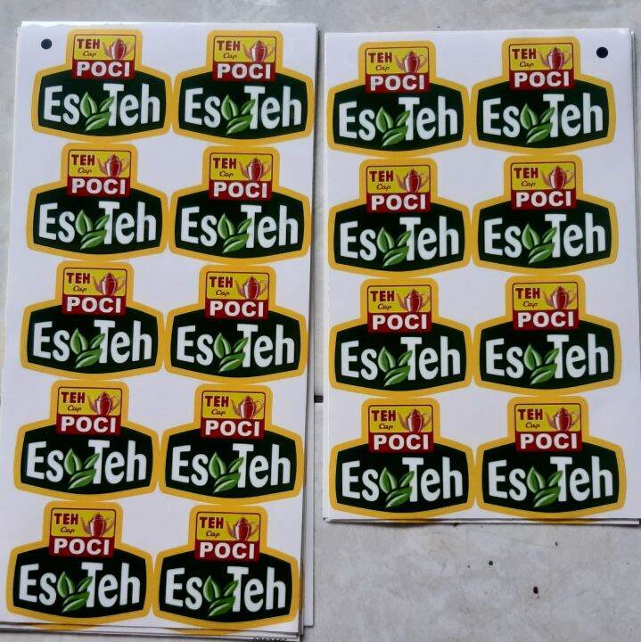 sticker es teh poci(100 pcs)sudah dipotong/cuting | Lazada Indonesia