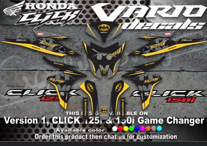Honda click 125i BATMAN Decals Sticker Laminated With Free mugs sticker ...