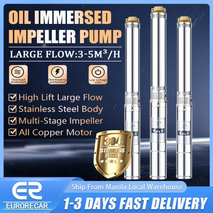 EURORECAR 2 Year Warranty 220V Submersible Pump 2.5 Inch Domestic ...