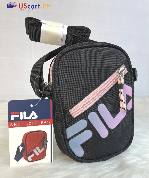 Fila Sling Bag Black with Pink Zipper and FILA Design | Lazada PH