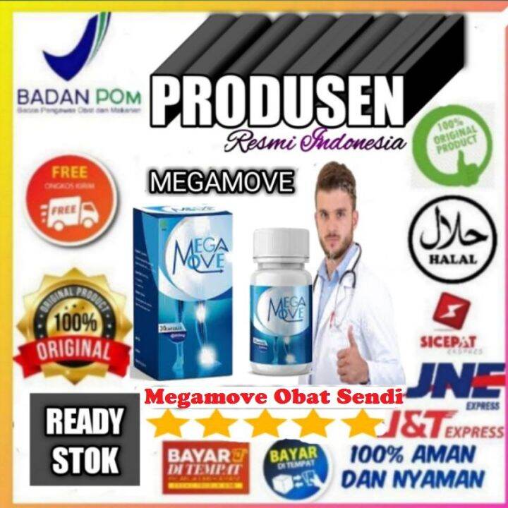 TERBUKTI Herbal BPOM Megamove Original Asli Obat Nyeri Sendi Tulang Otot Lutut Pinggang Mega ...