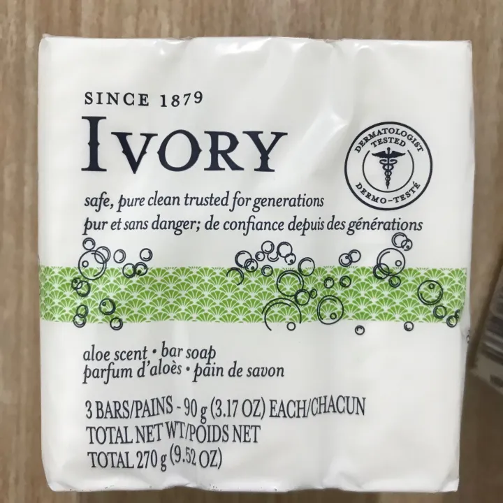 SOLD PER PACK OF 3 BARS Original IVORY SOAP FROM USA 3x90g from US ALOE ...