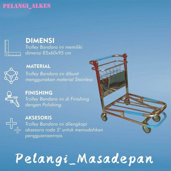 new stainless steel 4 wheels airport luggage trolley cart / Airport ...