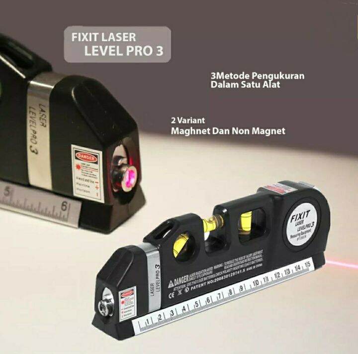 LEVELPRO3 Penggaris Laser 250CM + Waterpass - Laser LevelPro 3 Penggaris Horizontal Dan Vertikal ...