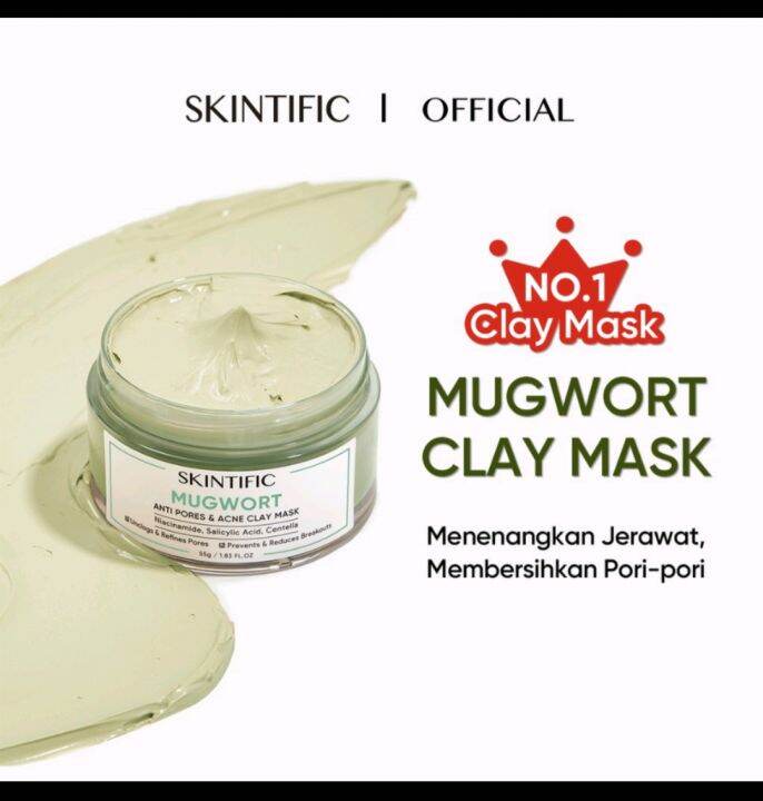 Skintific Mugwort Anti Pores Acne Clay Mask Niacinamide Masker ...