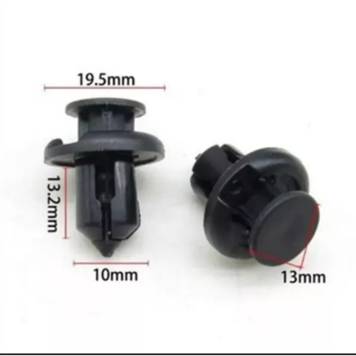100 pcs HONDA 10mm Car Clip Rivet Bumper Fender Fastener Retainer Klip Kereta Under Shield Clips ...