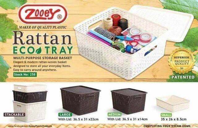 Zooey Rattan Eco Tray Medium with Lid | Lazada PH