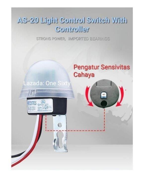 Photocell 10A 220V AS-20 Sensor Cahaya Photo Cell fotosel ASO 20 AS20 ...