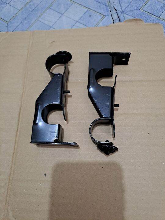 BRACKET DOBLE TIANG GORDEN PENYANGGA TIANG GORDEN BLAK DOFF | Lazada ...