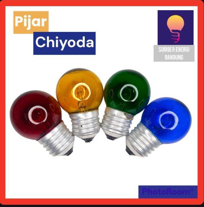 Lampu Pijar Chiyoda Warna Merah Kuning Hijau Biru 5W 5 Watt | Lazada ...