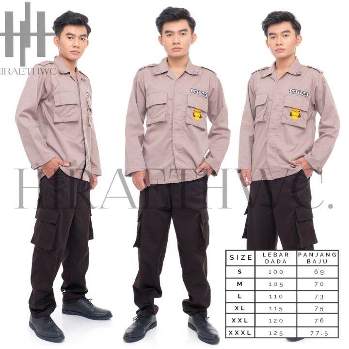 Seragam Security Satpam Coklat Seragam PDH Satpam Seragam PDL Security Model Terbaru. | Lazada ...