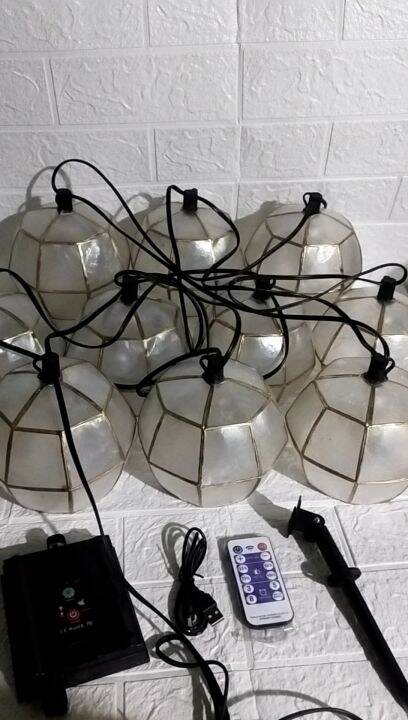 Capiz With Lights Solar Power And Plug Type Outdoor Free Bulbs 10 +3 ...