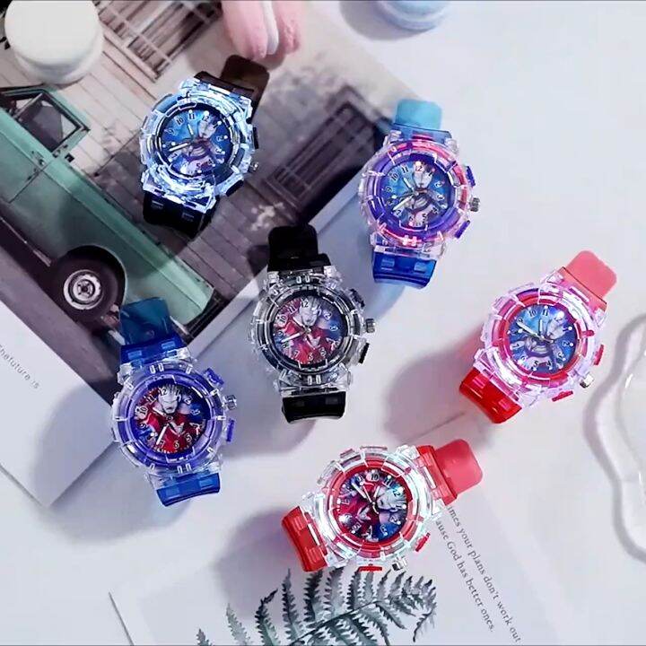 Spiderman Watch LED Light Kid's Watch for Boys Girls Students Watch ...