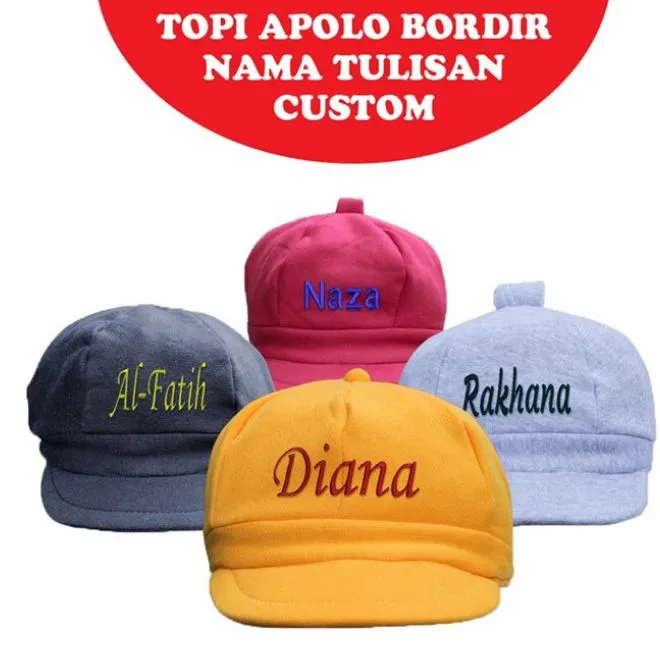 topi apolo anak gratis nama | Lazada Indonesia