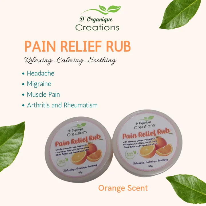 D' Organique Creations Pain Relief Rub 50g ( ORANGE SCENT ) for ...