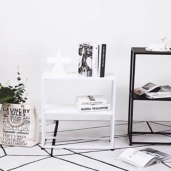 Console table 2 Layer storage table Nordic minimalist iron-set entrance ...