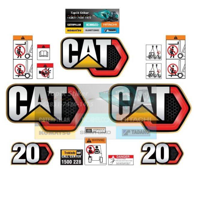 Stiker Forklift CATERPILLAR CAT 20/2 Ton, Stiker Alat Berat | Lazada ...