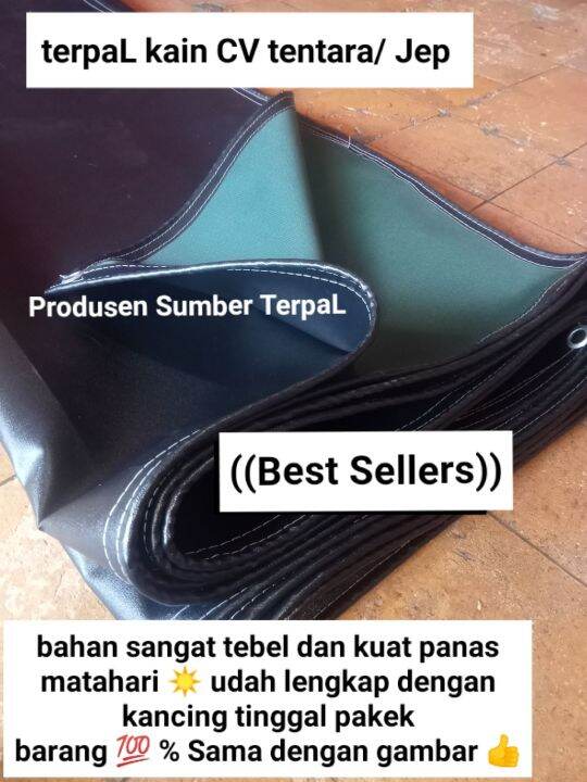 terpaL kain CV tentara ukuran 4x8 Mter. barang 💯 % Original bahan dua ...