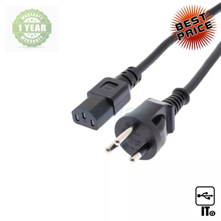 Cable POWER AC (2M) POWERMAX รูแบน หนา 0.75mm ประกัน 1Y สายไฟ ac สาย ac ...