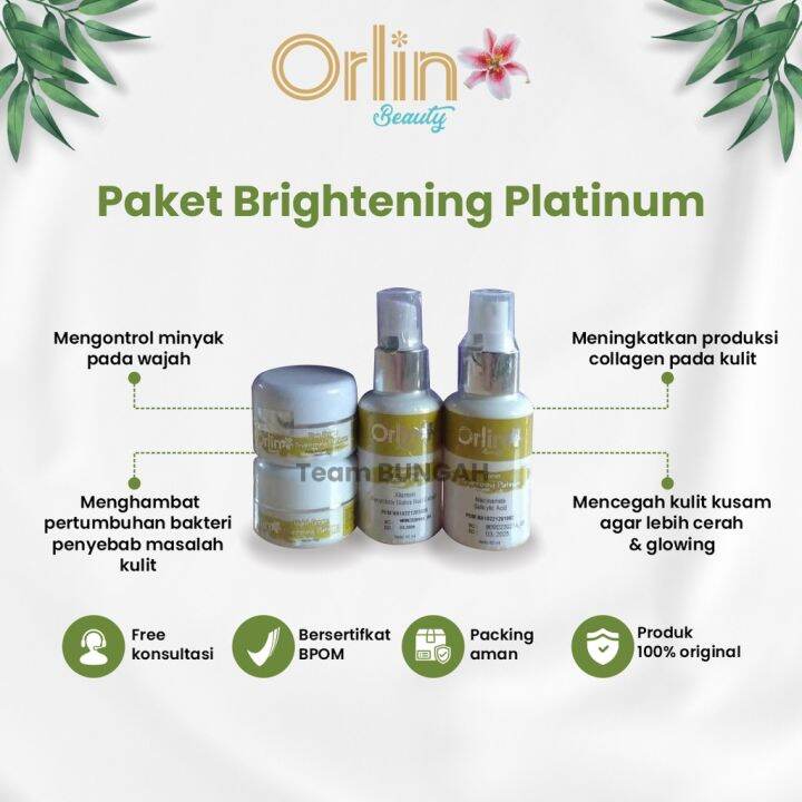 orlin beauty skincare paket brightening platinum cream bikin putih ...