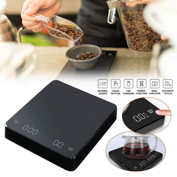 JJZ Coffee Scale with Timer 1-3000g/0.1g Drip Coffee Scale High ...