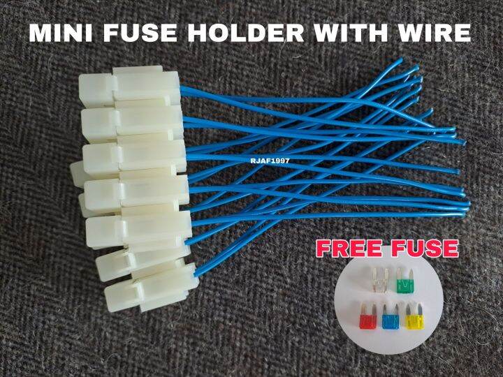 [1 PC.] MINI FUSE HOLDER WITH JAPAN WIRE '14 AND FREE FLAT FUSE HEAVY ...