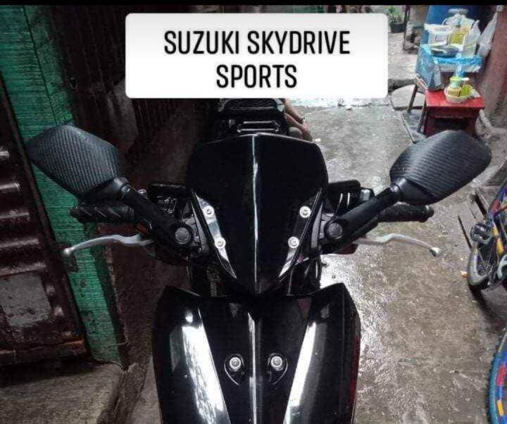 Suzuki Skydrive 125 & Skydrive Sport R25 side mirror and bracket with visor set | Lazada PH