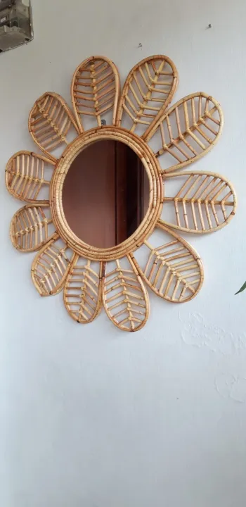 cermin rotan estetic hiasa dingding | Lazada Indonesia