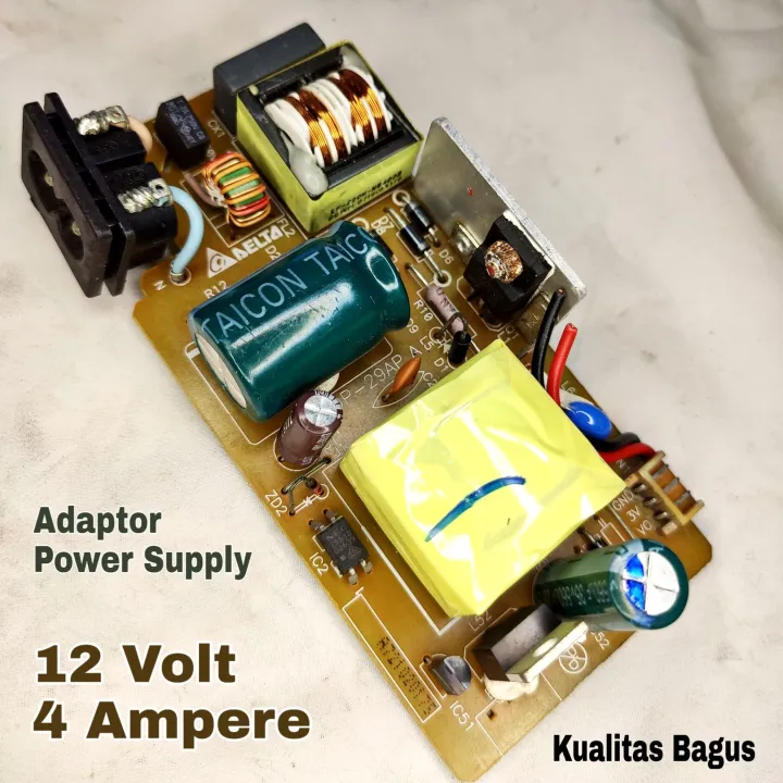 Adaptor 12V 4A Power supply 12 Volt 4 Ampere Kapasitas Real Stabil Smps ...