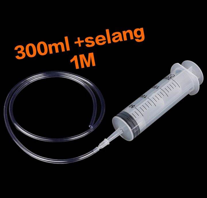 SUNTIKAN SYRINGE SPUIT SPUID KAPASITAS 300 ml + selang 1 M bukan 150 CC ...
