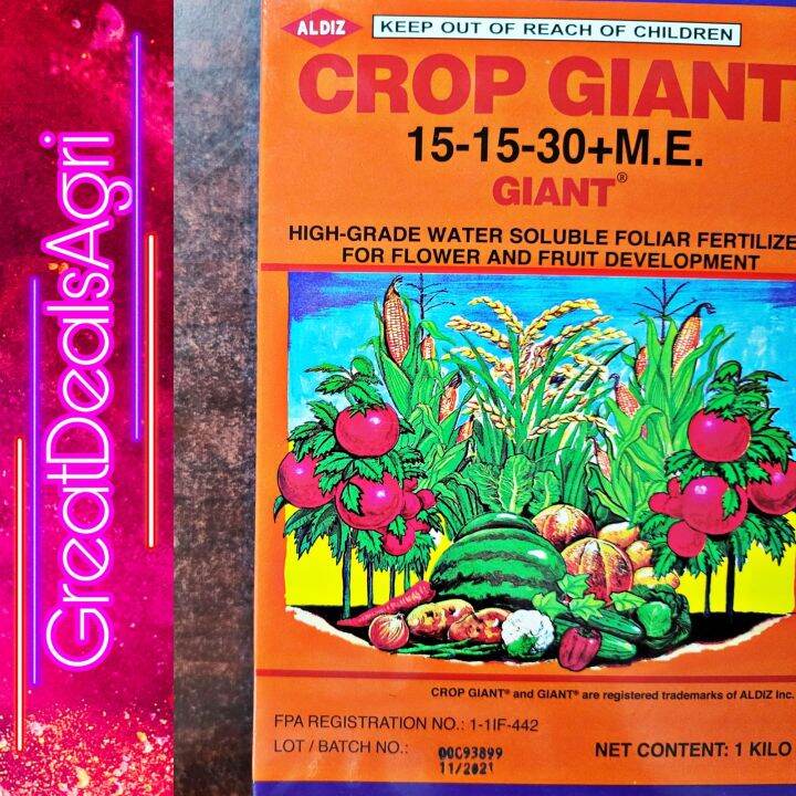 CROP GIANT 15-15-30 FOLIAR FERTILIZER (1 KG) ALDIZ INC | Lazada PH