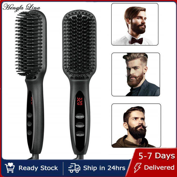 Hengfa Lina 1PCS Men Hair Straightener Brush Heating Straightening Comb ...