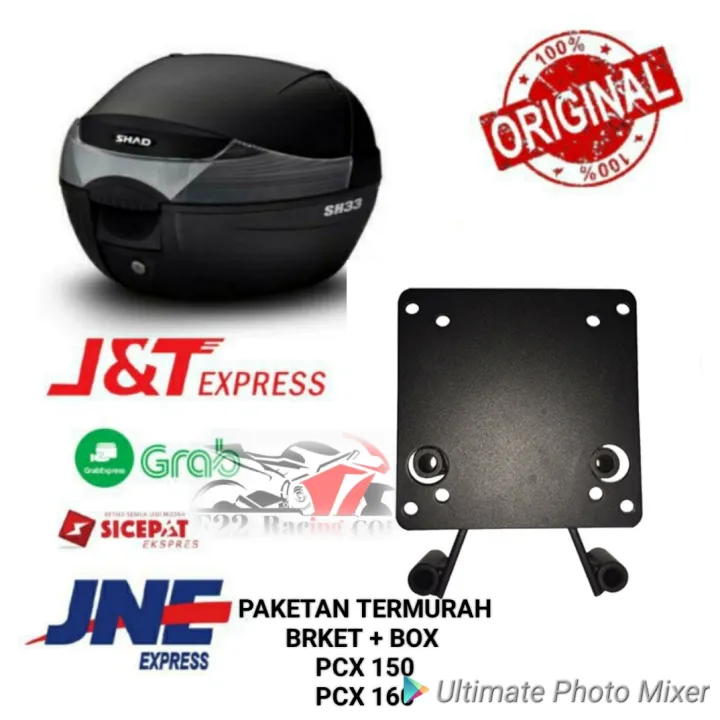 Box Top Box Shad SH-33 Honda PCX 150 / 160 Paketan Bracket + Box ...