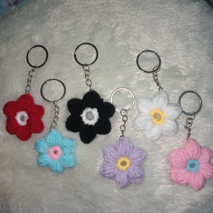 Crochet Puff Flower Keychain | Lazada PH