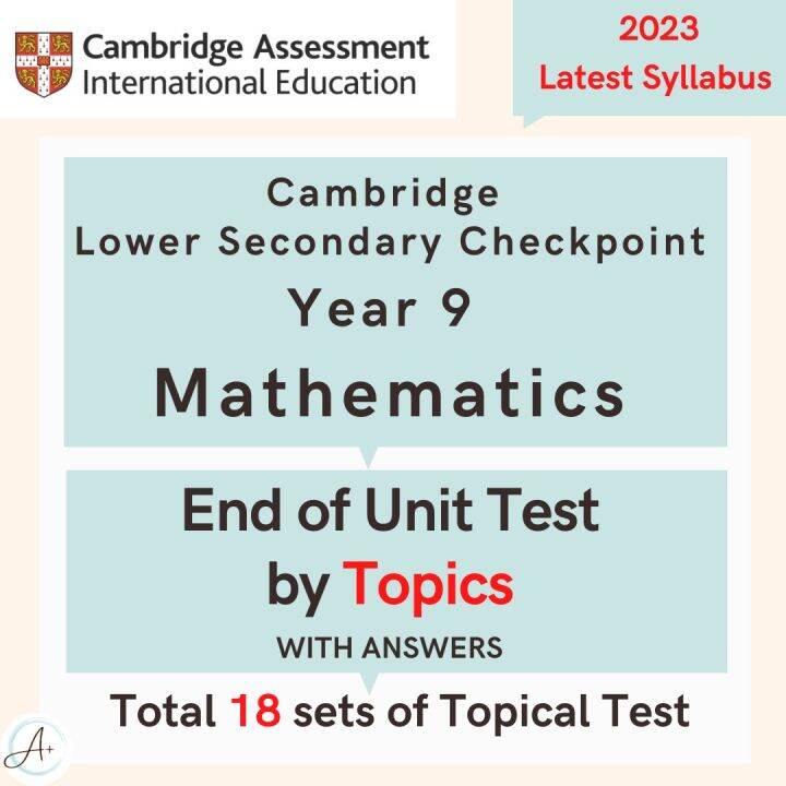 [hardcopy]cambridge Lower Secondary Checkpoint Y9 Math Topical Test