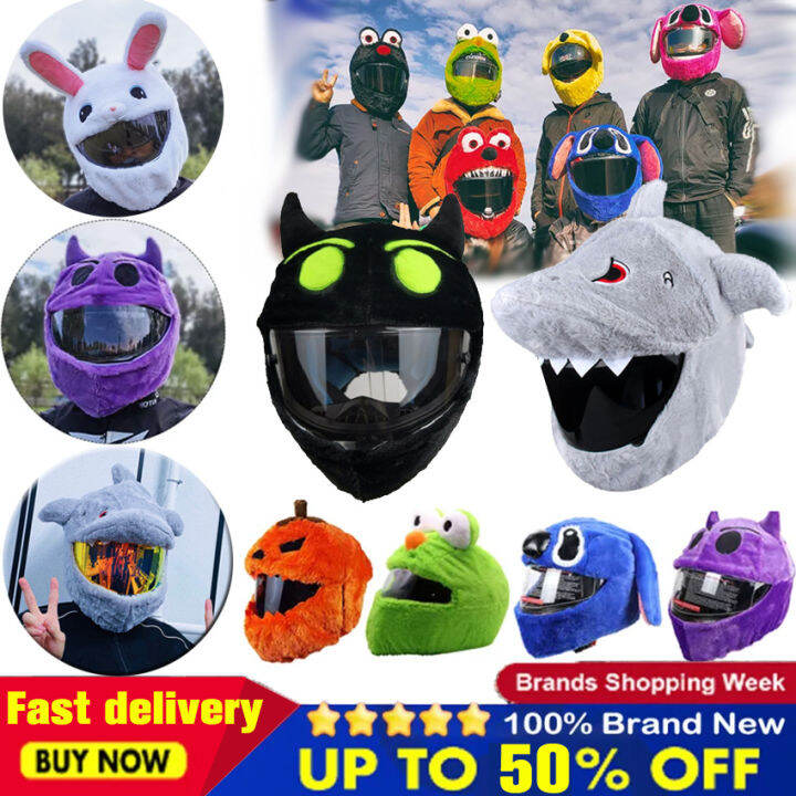 🔥Hot Sale🔥Motorcycle Helmet Covers Funny Cartoon Plush Helmet ...