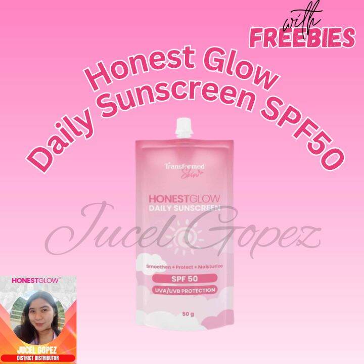 Honest Glow Daily Sunscreen SPF50 with FREEBIES | Lazada PH