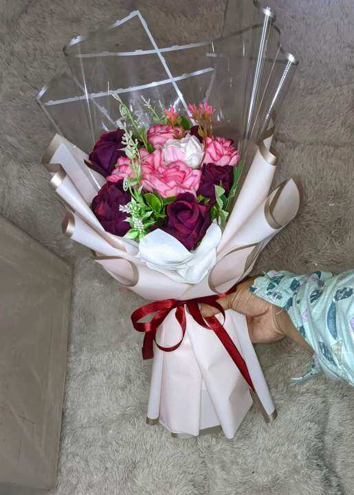 Buket Bunga wisuda sempro kelulusan rose mawar artificial | Lazada ...