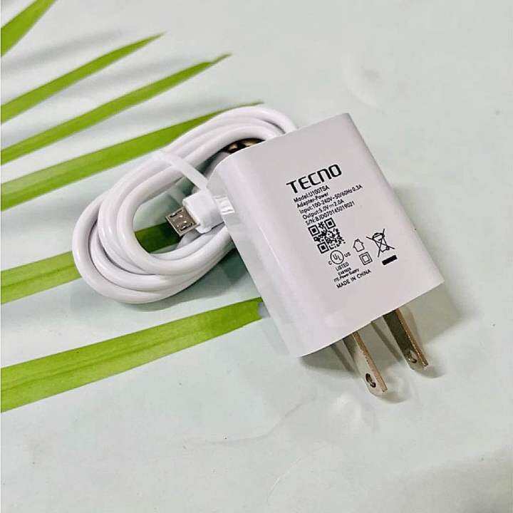 For Tecno Charging Charger With Micro Android V8 Cable and USB Adapter ...