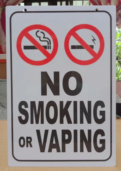 NO SMOKING OR VAPING Hard PVC Signage 7.8x11 inches | Lazada PH
