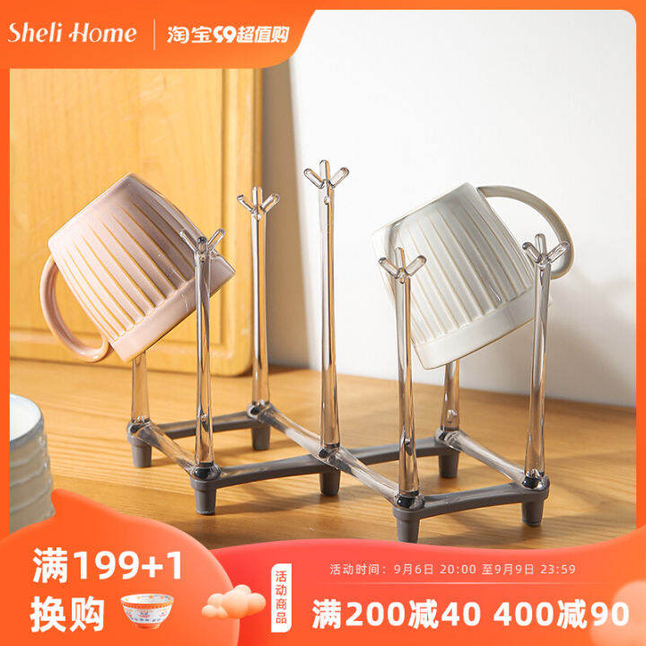 Chuanli ชั้นวางแก้วแบบปรับได้สไตล์นอร์ดิกชั้นวางระบายน้ำแบบคว่ำใช้ในบ้านชั้นเก็บแก้วแบบแขวนที่ ...