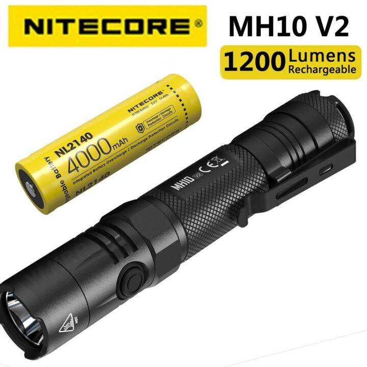 พร้อมส่ง NITECORE MH10 V2 LED 1200 Lumens CREE XP-L2 V6 LEDไฟฉายNL2140 ...