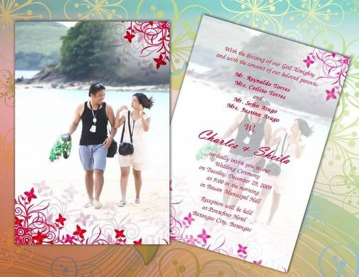 5R WEDDING/DEBUT INVITATION CARDS W/ ENVELOPE (GLOSSY PHOTOPAPER ...