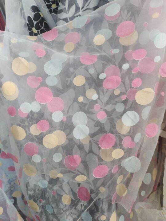 Bahan kain - organza / organdi motif 487Lbc kain bahan / kain meteran ...