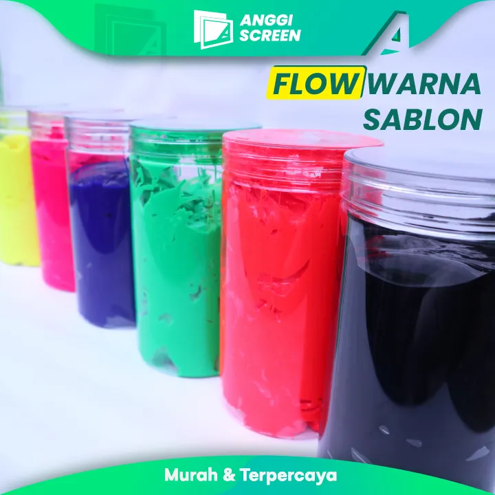 Cat Sablon PLASTISOL Tinta FLOW Pilihan Warna Sesuai Gambar Isi 1kg ...