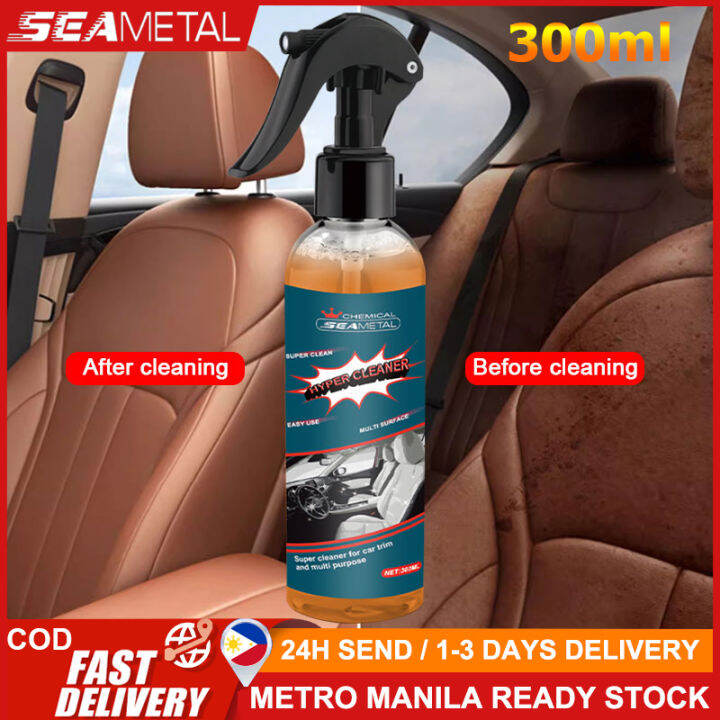 SEAMETAL Car Interior Leather Cleaner 300ML Foam Clean Spray Mild Formula for Home Detailing ...