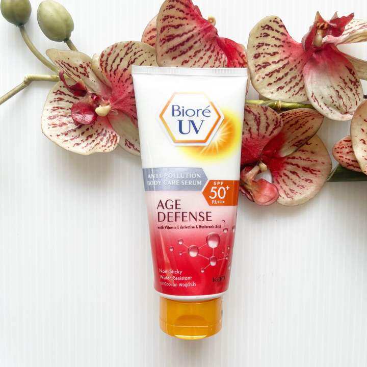 150 ml. ผลิต 03/23 บิโอเร กันแดด SPF50 Biore UV Sun Age Defense สีแดง ...